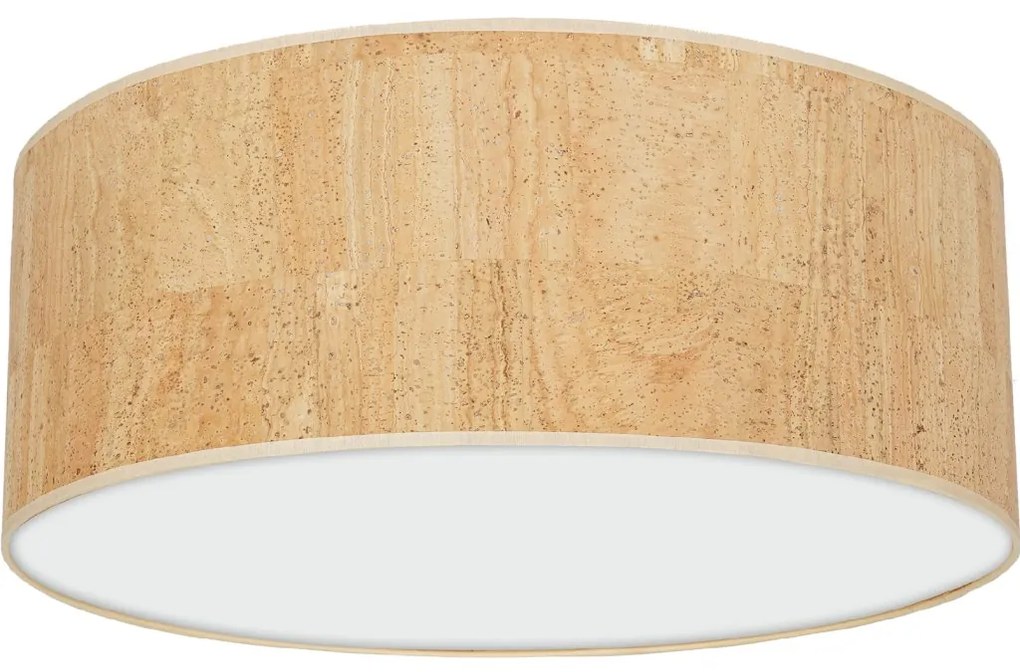Stropní svítidlo Cork Round, 1x korkové stínítko, (bílé plexisklo), (fi 50cm)