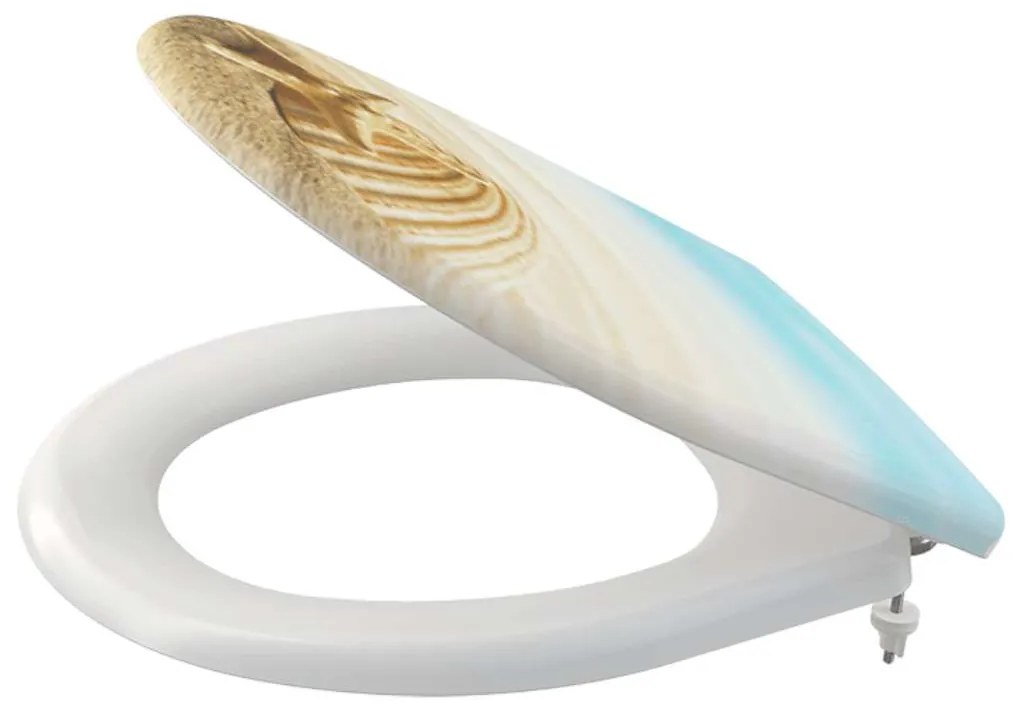 Alca - WC sedátko, Softclose, bílá/mušle A604 SHELL