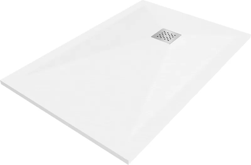 Mexen Stone+ obdélníková kompozitní sprchová vanička 90 x 80 cm, bílá - 44108090