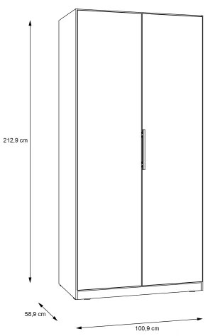 Šatní skříň MARO 100x213 cm dub artisan