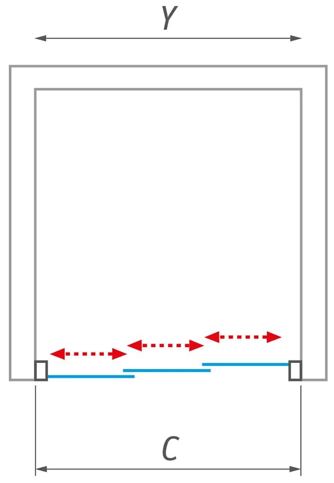 Sprchové dveře posuvné s oboustranným vstupem PD3N 1900 mm 950–1005 505 Rugiada S Bílý PD3N/1000 413-1000000-04-16
