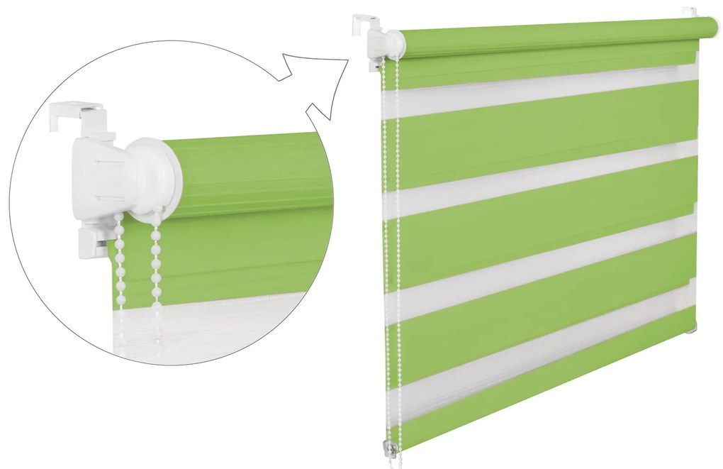ZEBRA-SHOP Roleta DEN A NOC / MINI / STANDARD / hrášková / BH 207 Barva mechanizmu: bílá, Výška: 220, Šířka: 105