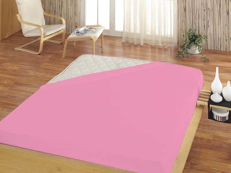 Matějovský napínací prostěradlo jersey Světle růžové na matraci: 120 x 200 cm