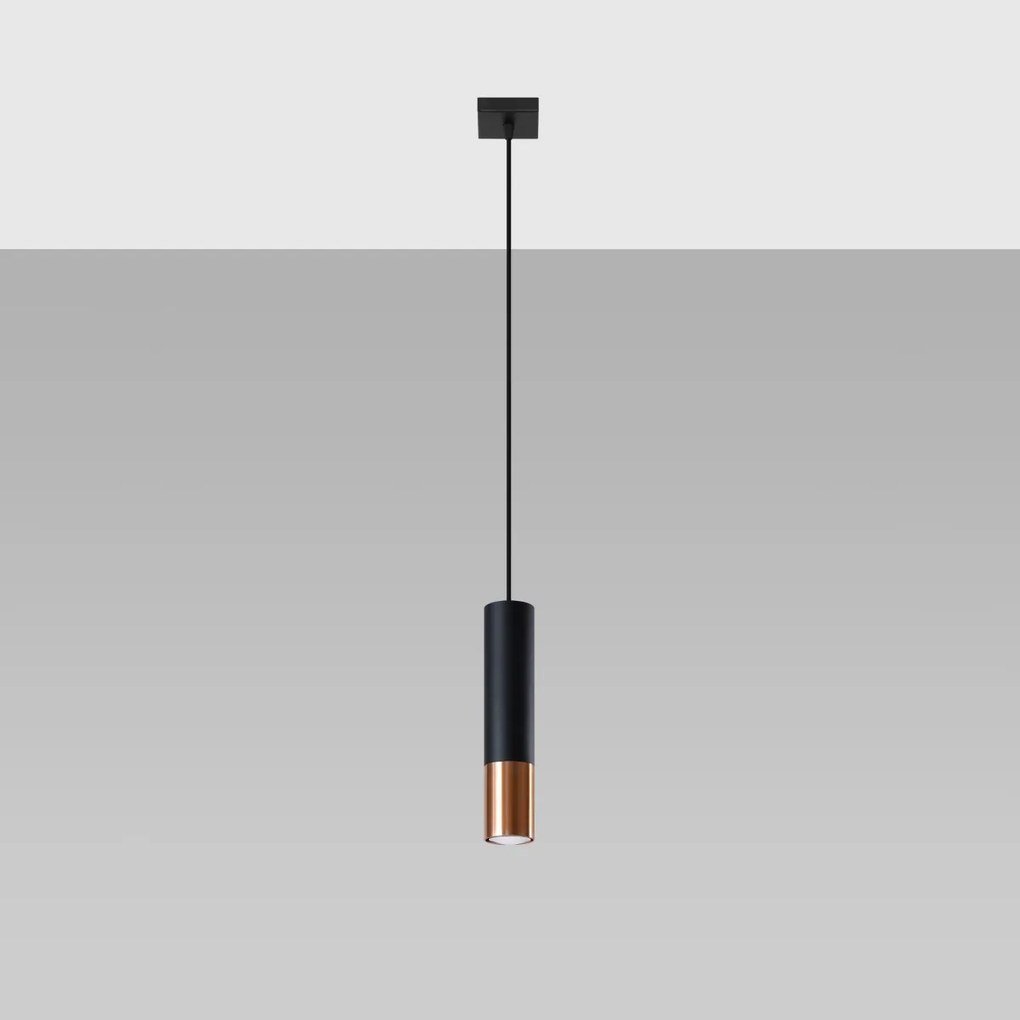 Sollux Lighting Závěsné svítidlo LOOPEZ 1 černé/měď
