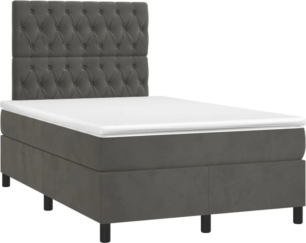 Box spring postel s matrací tmavě šedá 120 x 200 cm samet 3143194
