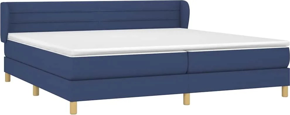 Box spring postel s matrací modrá 200x200 cm textil 3126915