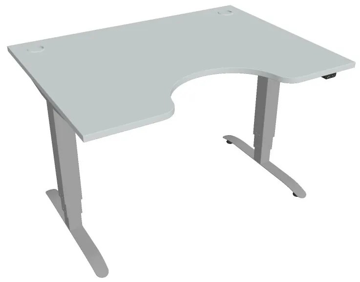 Hobis Motion Elektr. nastavitelný stůl 120x90 - HOBIS ERGO MOTION MSE 3 1200 Dekor stolové desky: šedá, Barva kovové podnože: stříbrná