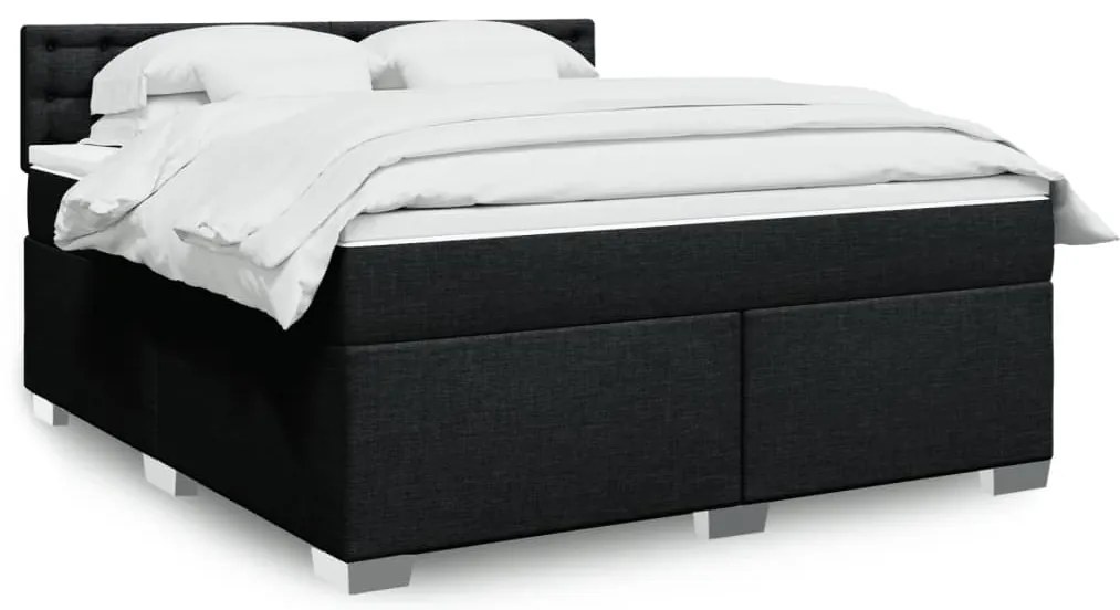 Box spring postel s matrací černá 180x200 cm textil 3285983