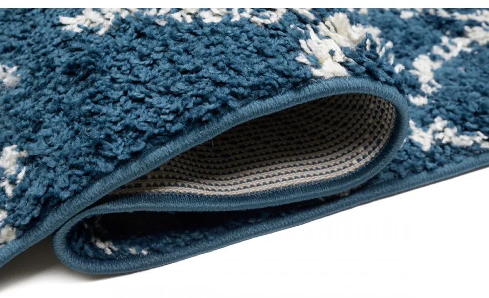 Kusový koberec shaggy Prata modrý atyp 60x200cm