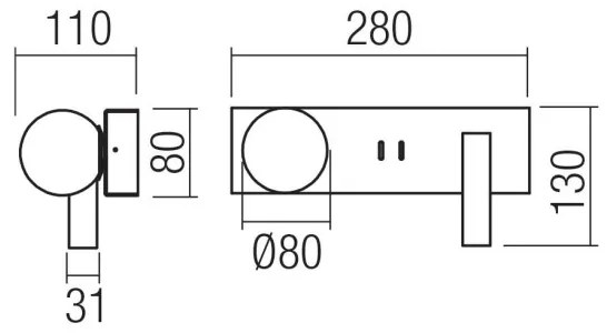 Redo 01-4663 - LED Nástěnné svítidlo NORMA LED/5W/230V + LED/3W CRI 90 USB černá