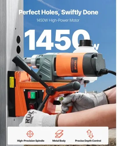 Magnetická vrtačka 1450 W 12500N Přenosná vrtačka Mag 850RPM