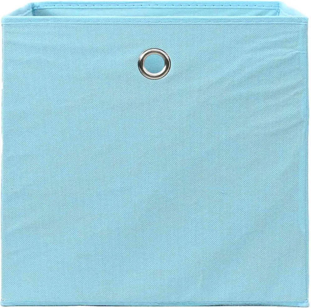 Úložné boxy 10 ks bledě modré 32 x 32 x 32 cm textil 288375