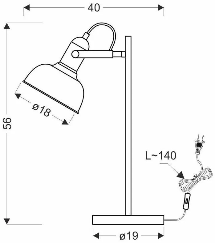 Černá stolní lampa Reno pro žárovku E27  - Candellux