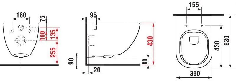 Jika Mio, závěsné WC Rimless 53x36 cm, bílá, H8207140000001