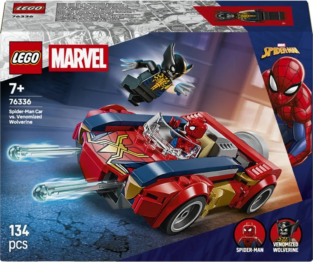 LEGO® Super Heroes 76336 Spider-Man a auto vs. venomizovaný Wolverine