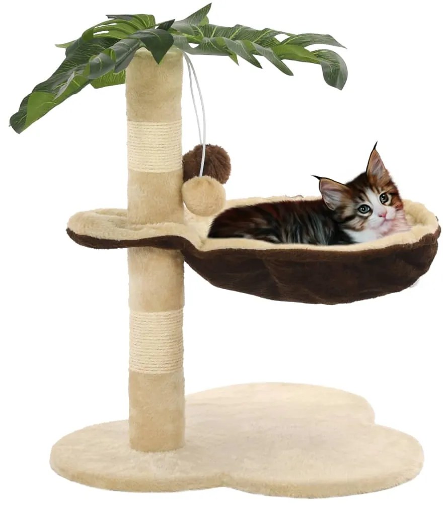 Škrabadlo pro kočky se sisalovými sloupky 50 cm béžovo-hnědé 170595