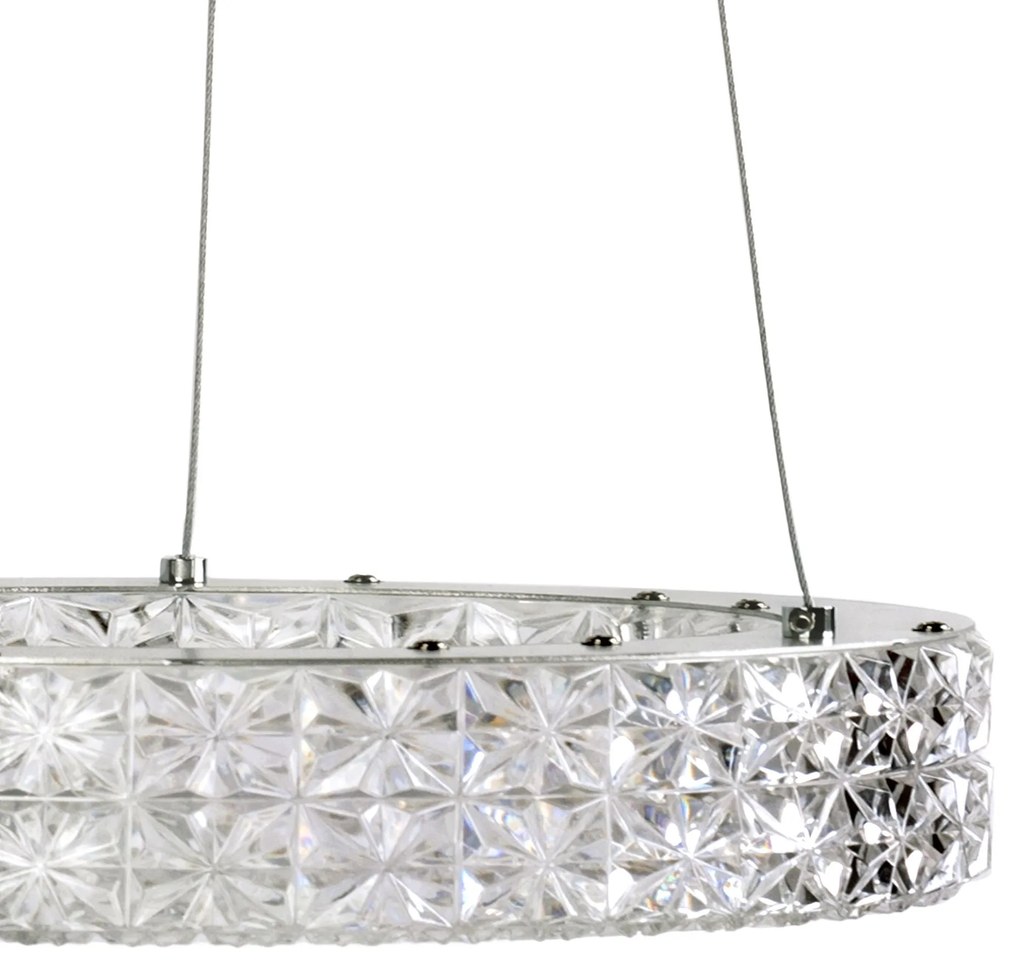 Toolight Toolight, LED stropní křišťálové svítidlo 40cm, 24W, 4000K, MS004-CP, chromová, OSW-09614