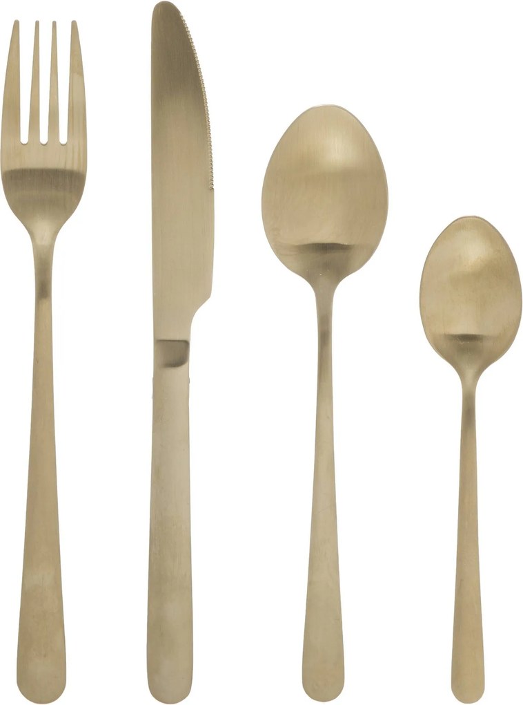 Sada příborů GREEN HARMONY, 24 prvky, zlatá barva