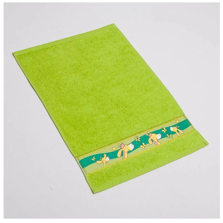 Veba dětský ručník rujana žirafy - zelená 30x50