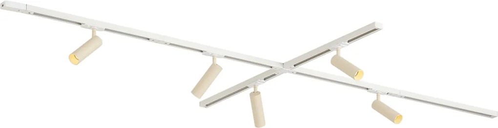 Moderní kolejnicový systém s 5 bodovými světly bílý s béžovou 1-fázový GU10 35mm - Iconic Jeana Luxe