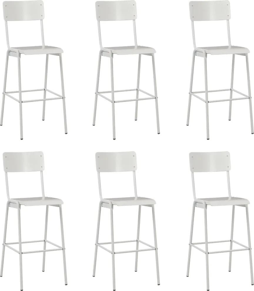 vidaXL Barové židle 6 ks masivní překližka a ocel [3054563] Barva: Černá