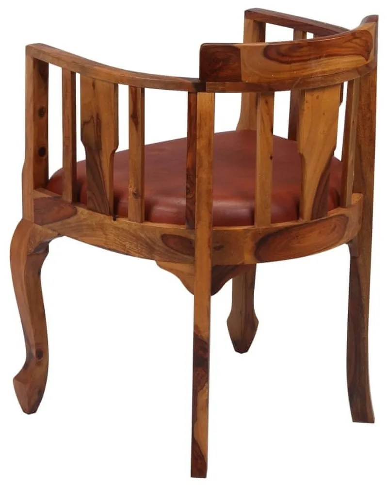 Petromila Jídelní židle 6 ks pravá kůže a masivní sheeshamové dřevo