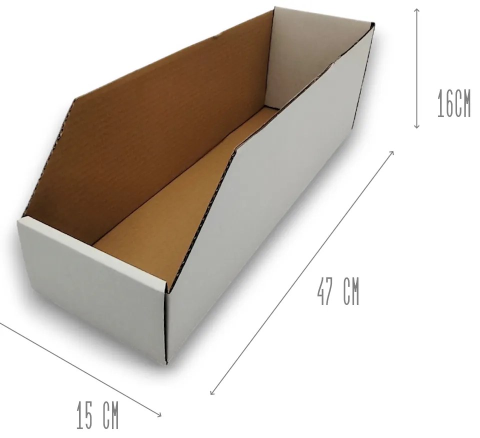 KARTON PAK Úložné boxy na oblečení, organizéry do skříně BÍLÝ KARTON 15 x 47 cm