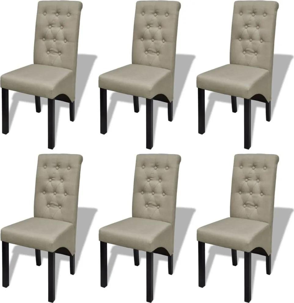 vidaXL Jídelní židle 6 ks textil [160792] Barva: světle šedá