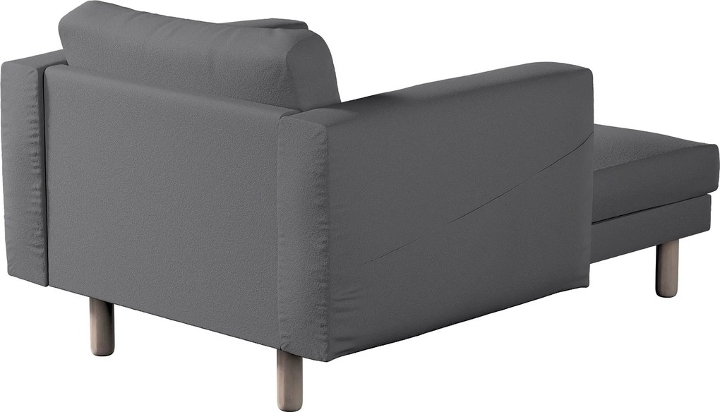 Potah na IKEA Norsborg šezlong s loketními opěrkami barva šedá látka pletený vzor