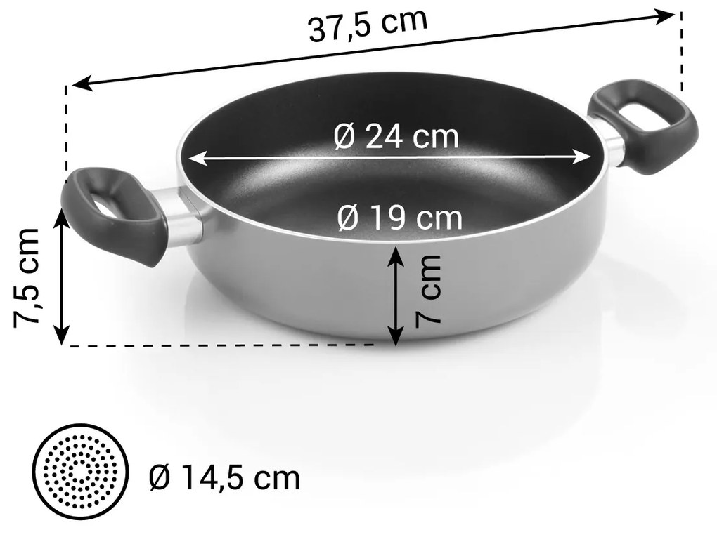 TESCOMA Pánev hluboká BRAVA ø 24 cm, 2 úchyty