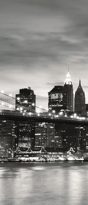 Postershop Fototapeta samolepící: Brooklyn Bridge (černobílý) - 211x91 cm