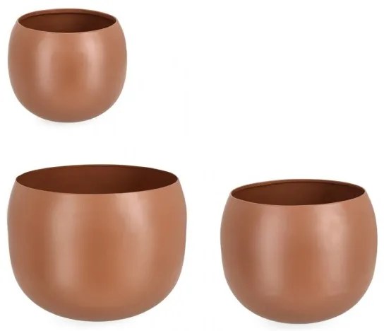 BIZZOTTO Set 3 květináčů KEYRA hnědá