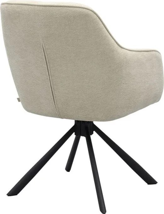 Krémové čalouněné jídelní křeslo s područkami Avola – Unique Furniture
