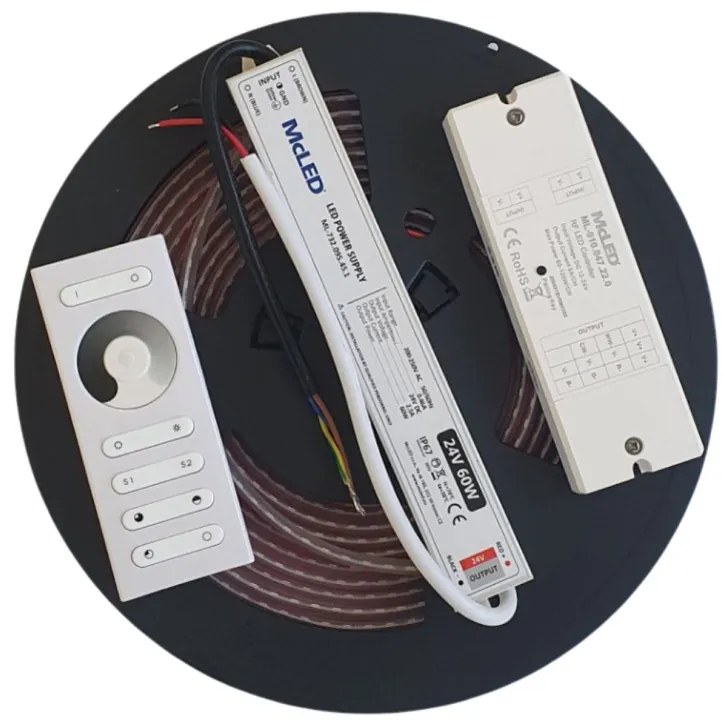 MCLED sestava LED pásek do sauny UWW 3m + kabel + trafo + stmívání