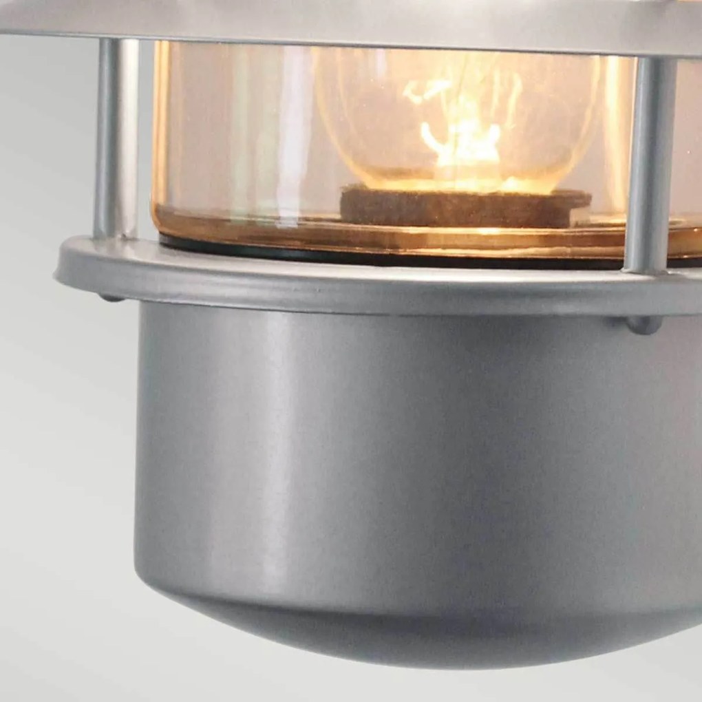 Nástěnná venkovní lampa na zahradu Elstead HELSINGOR/stříbrná