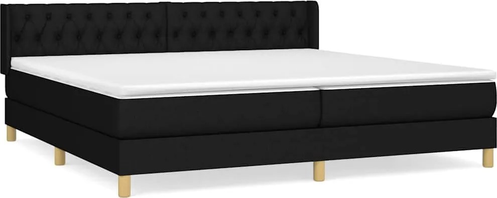 Box spring postel s matrací černá 200x200 cm textil 3130539