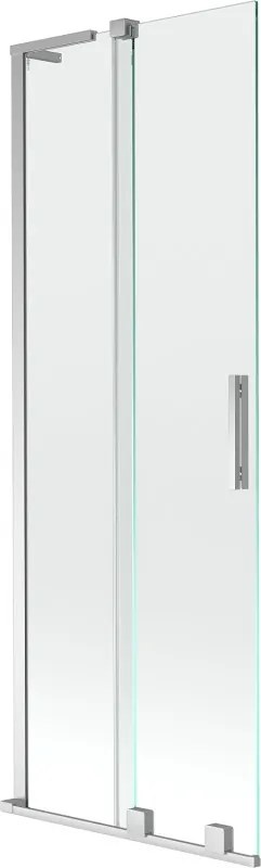 Mexen Velar L, 2-křídlová posuvná vanová zástěna 75 x 150 cm, 8mm čiré sklo, chromový profil, 896-075-003-01-01