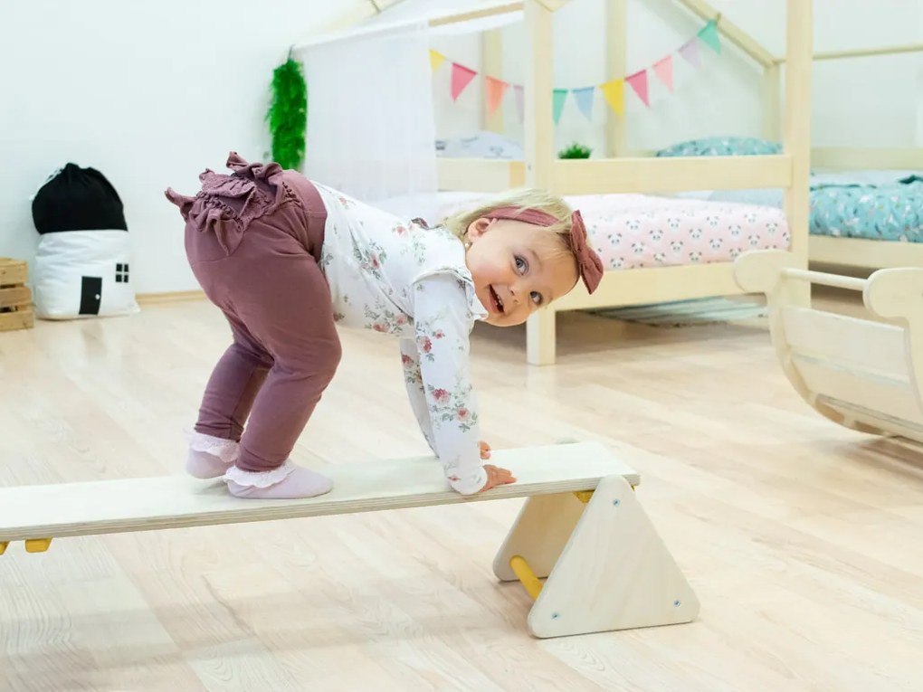 Benlemi Montessori balanční set pro děti TRIΔNGLES Zvolte barvu: Hořčicová