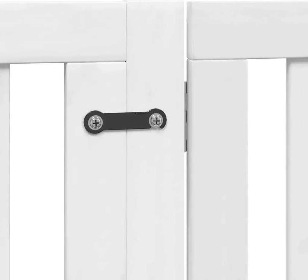 Zábrana pro psy s dvířky skládací 12 panelů bílá 960 cm topol 3155680