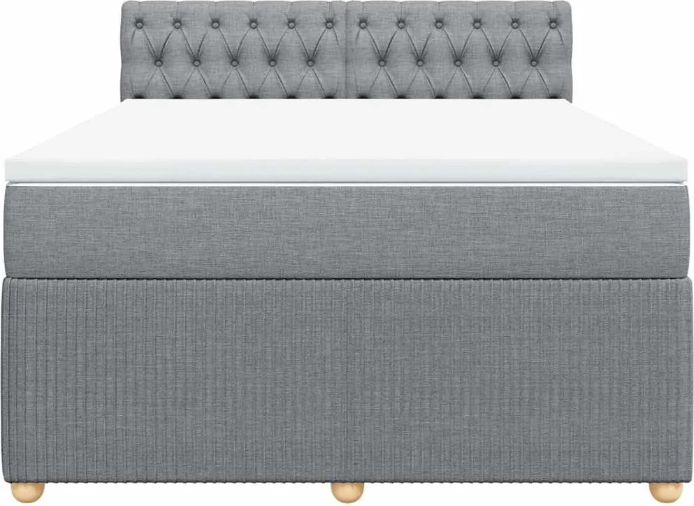 Box spring postel s matrací světle šedá 160 x 200 cm textil 3289814