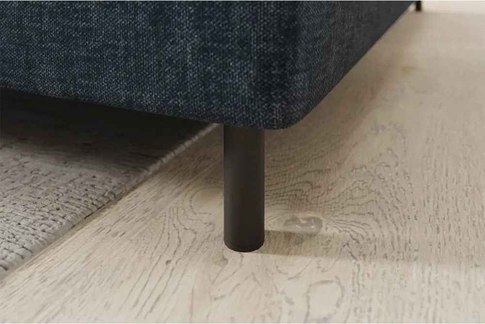 Modrá sametová rozkládací/s úložným prostorem rohová pohovka (pravý roh/do L) Barea – ELTAP