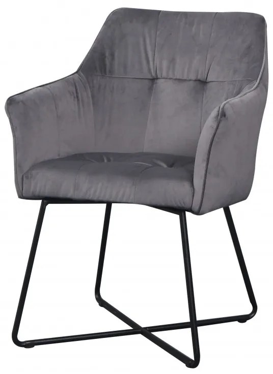 Deflee Jídelní židle LOFT GREY ZDL38860samet  46 cm x 86 cm x 63 cm
