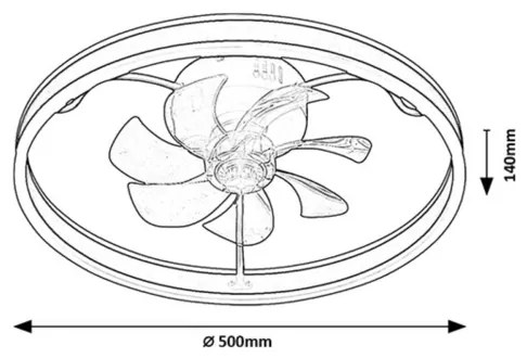 Rabalux 71337-LED Stm. str. svít. s venti. FANFY 40W/230V 3000/4000/6000K+DO