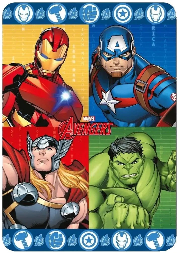 Dětská flísová deka Avengers - 100 x 140 cm