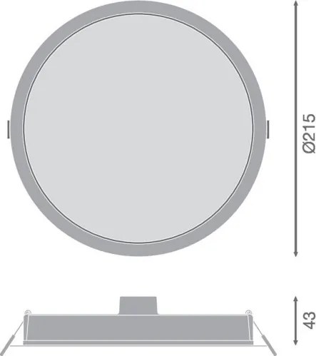 LED podhledové svítidlo LEDVANCE Downlight 215mm 24W 3000K teplá bílá IP44