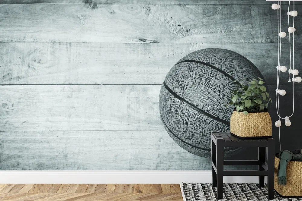 Fototapeta Basketbalový Míč Na Pozadí Desky Hladký vinyl 152.5x104