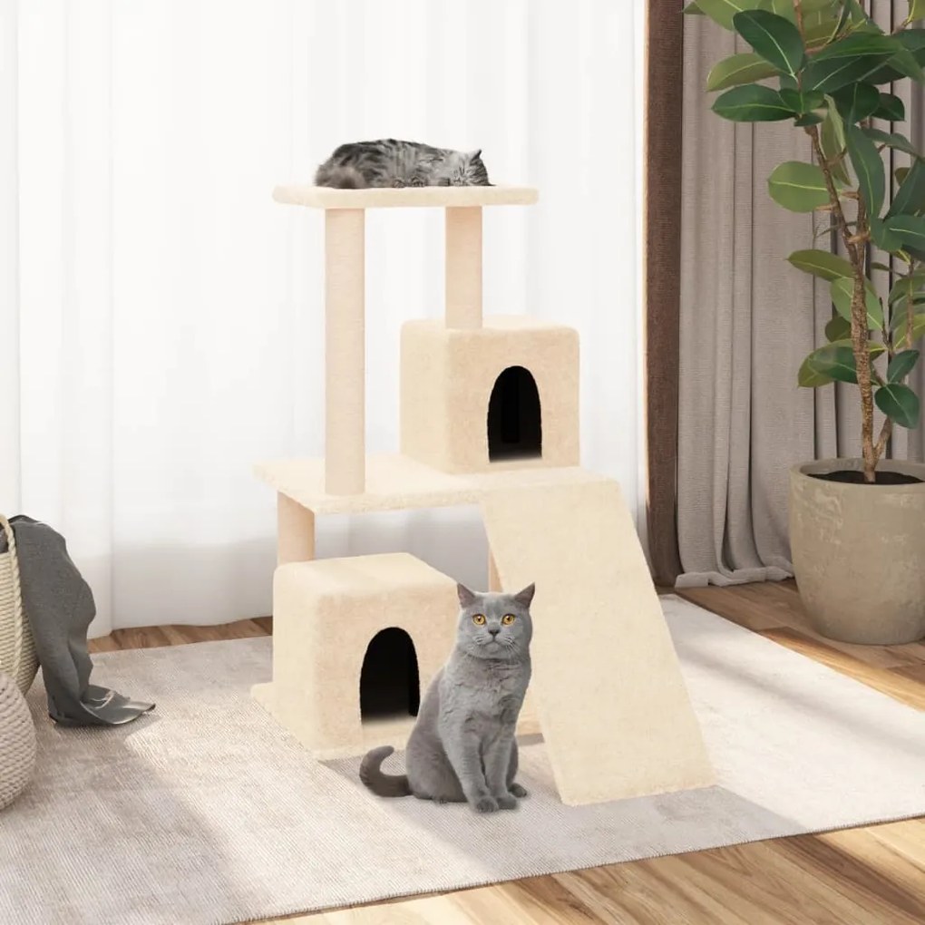 Škrabadlo pro kočky se sisalovými sloupky krémové 82 cm 171663