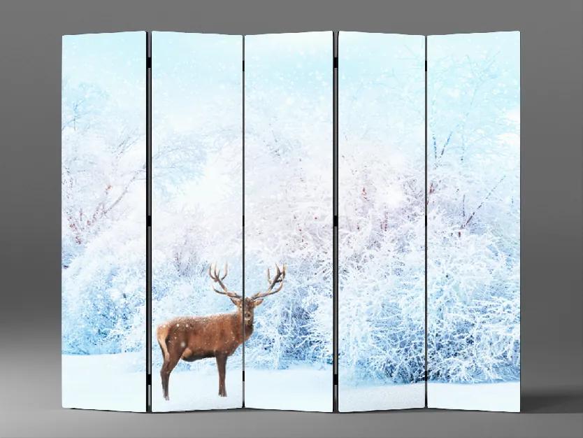 Liox Paraván jelen v zimní krajině Rozměr: 225 x 180 cm