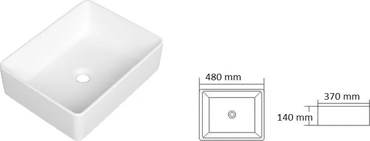 Gamma Juga, umyvadlo na desku 480x370x140 mm, bílá lesklá, GMA-UC-JUGA