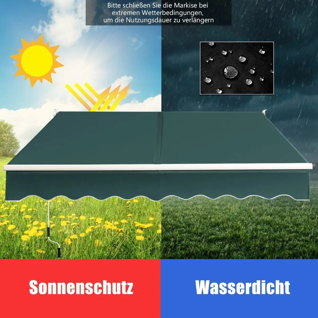 Costway Markýza se sklopným ramenem z materiálu odolného vůči UV záření a vodě